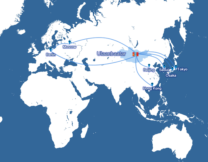MIAT Mongolian Airlines / Flugplan von Ulaanbaatar (ULN) nach Deutschland